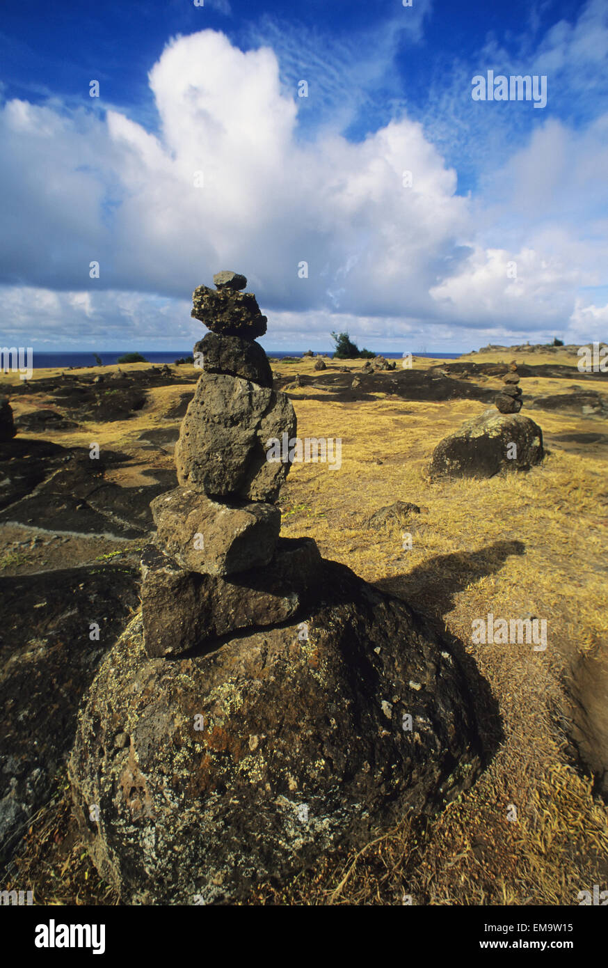 Maui, Northwest Coast, Rock Stacks In An Area Of Hiking Trails Stock ...