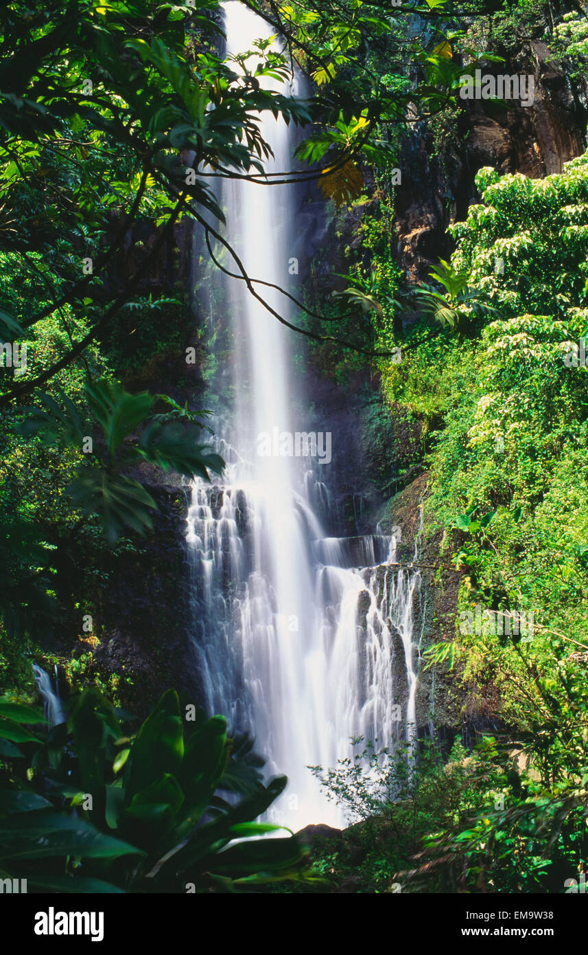 Hawaii, Maui, Wailua Falls Valley, One Large Fall And A Few Smaller ...
