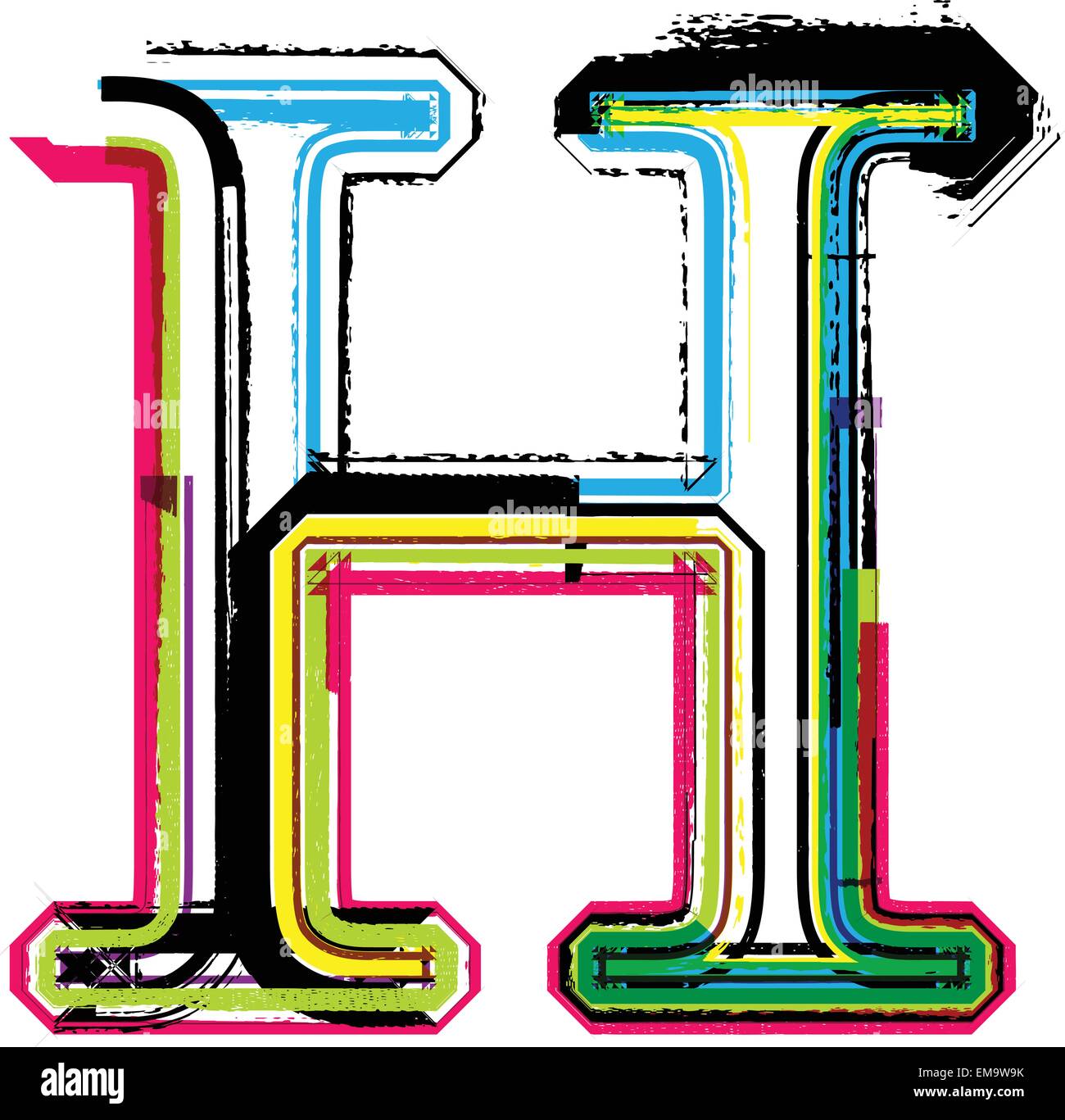 Font Illustration. LETTER H Stock Vector Image & Art - Alamy