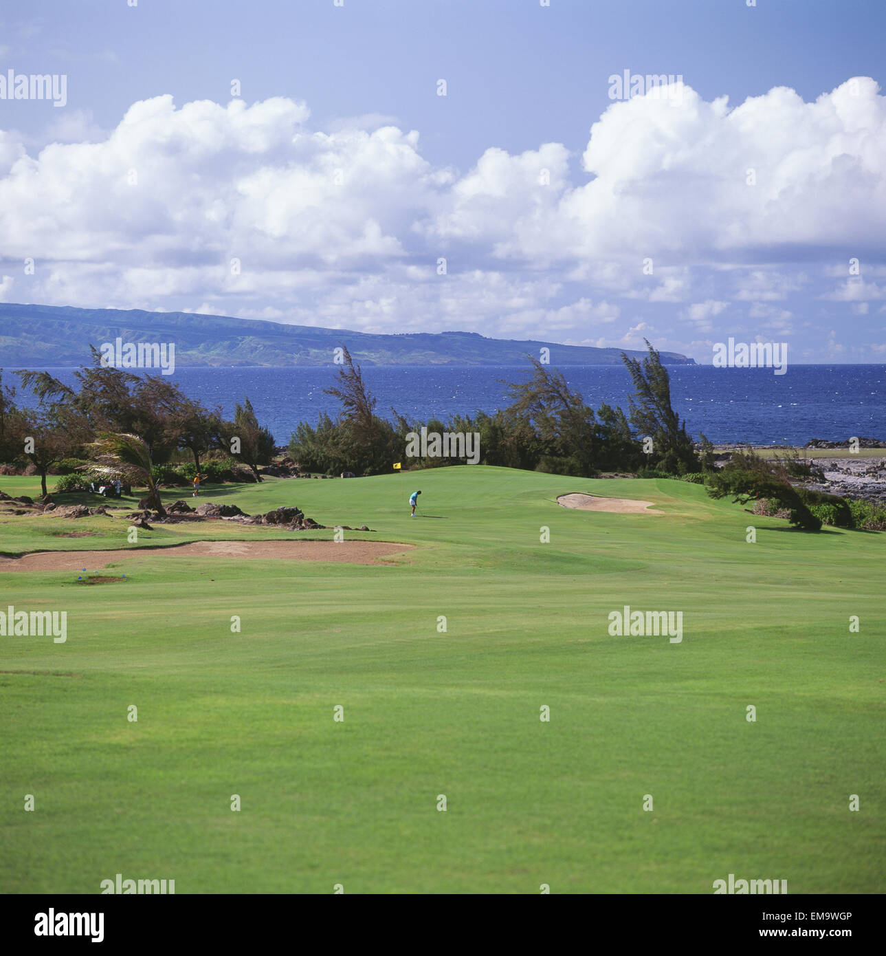 Hawaii, Maui, Makena Golf Club, Golfer On The Fairway Stock Photo - Alamy