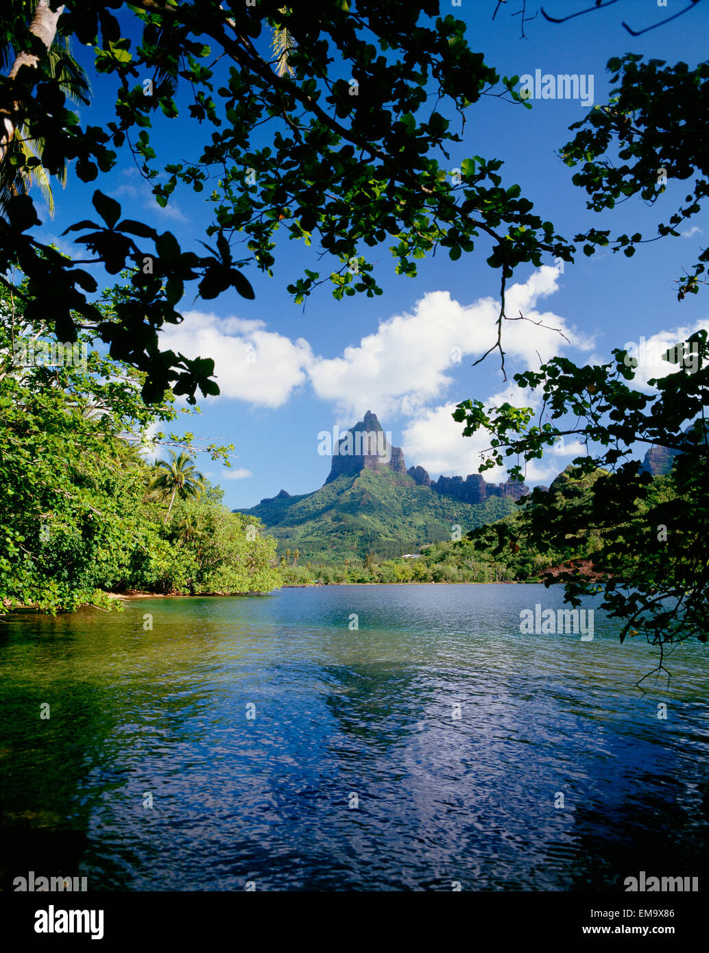 French Polynesia, Tahiti, Moorea, View Of Mount Rotui From Across ...