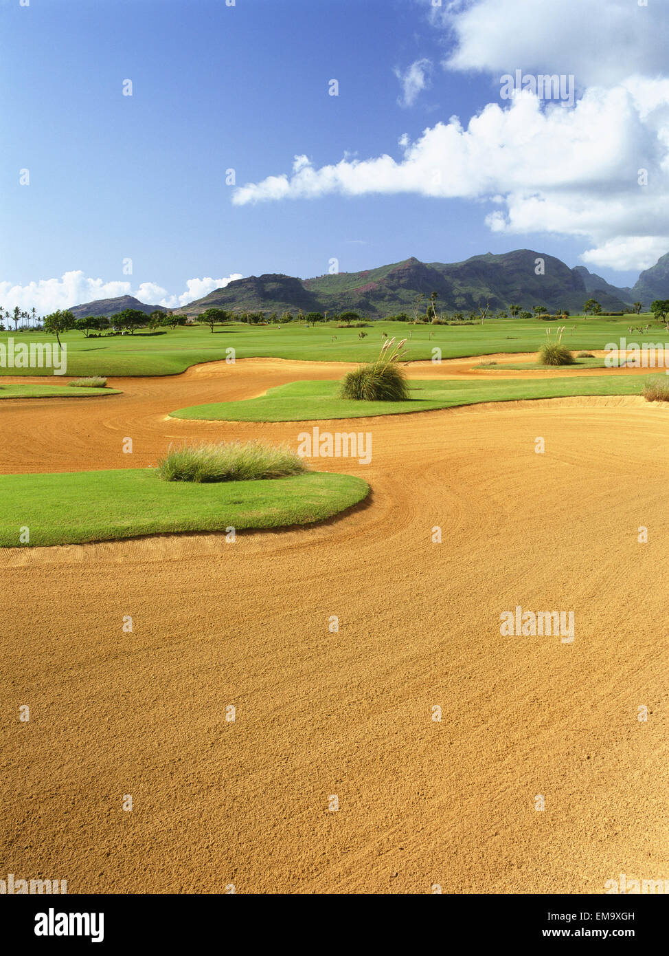 Hawaii, Kauai, Lihue, Kauai Lagoons Golf Course, Kiele Course, Large ...