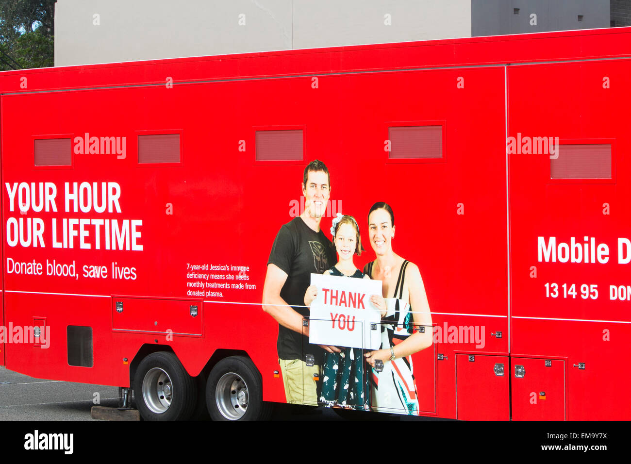 mobile australian blood donor vehicle parked in Sydney for those wishing to give blood,australia ...