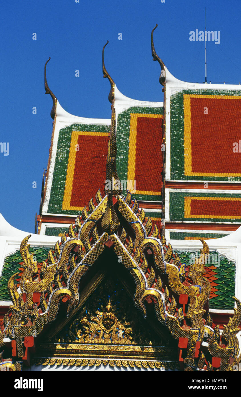 Thailand, Bangkok, Wat Phra Keo (Grand Palace), Intricate Detail Of ...