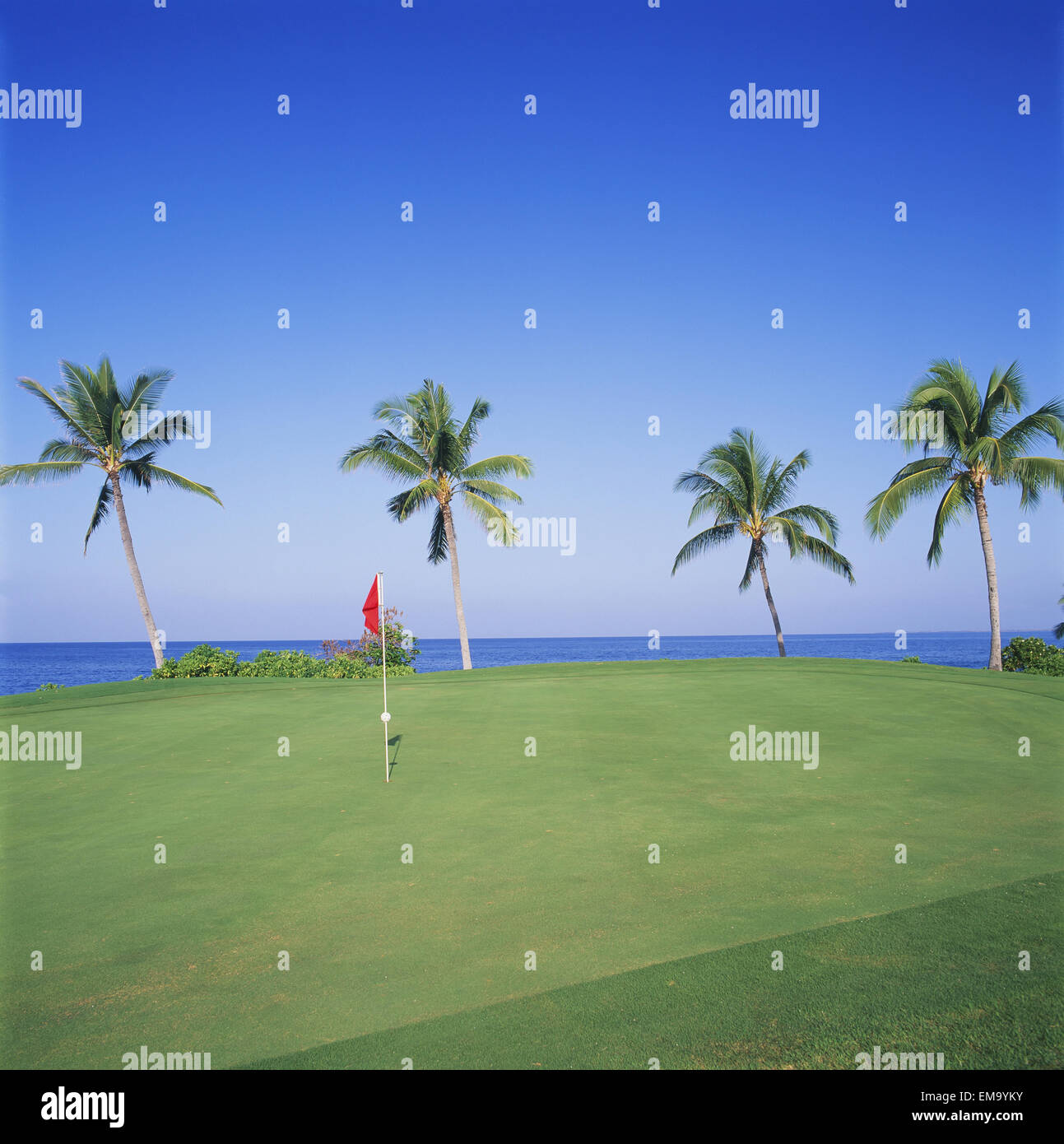 Hawaii, Big Island, Kailua-Kona, Kona Country Club Golf Course, Ocean ...