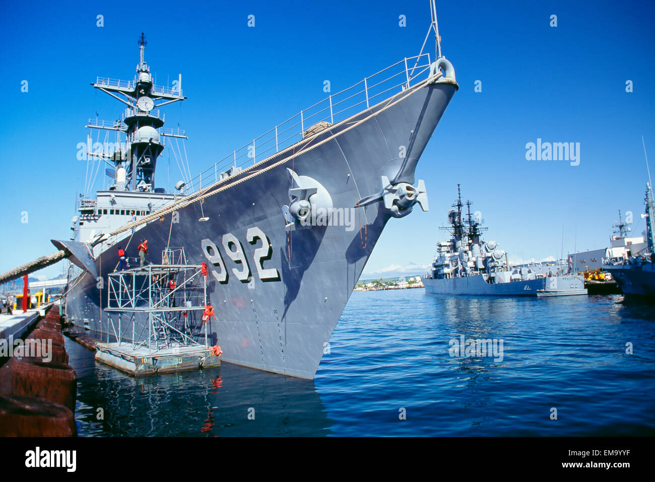 Hawaii, Oahu, Pearl Harbor, View Of Military Ships Stock Photo - Alamy