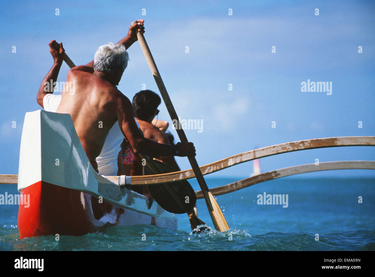 Traditional hawaiian outrigger canoe boat hi-res stock photography and images - Alamy