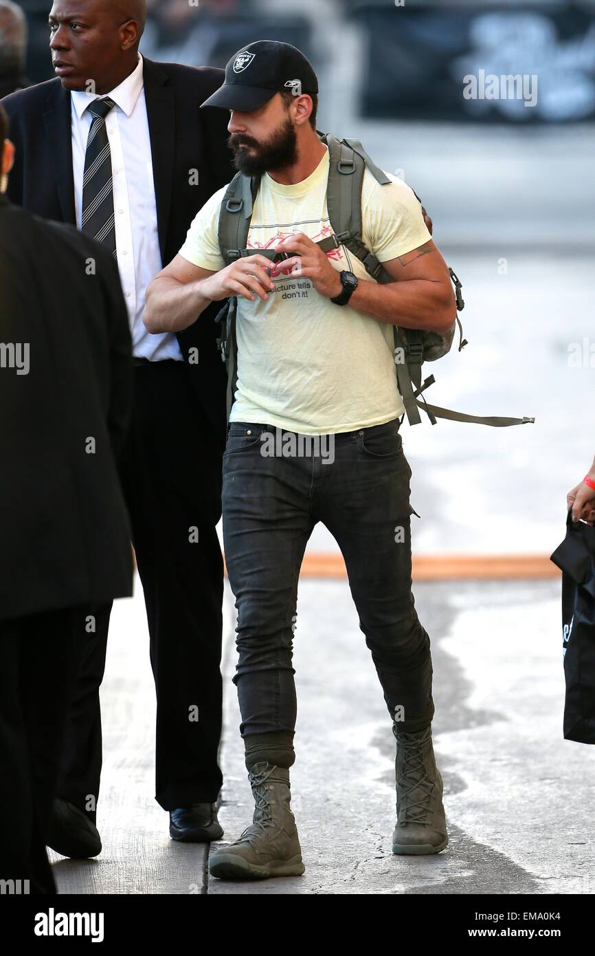 Shia LaBeouf is seen leaving Jimmy Kimmel Live! Featuring: Shia LaBeouf ...
