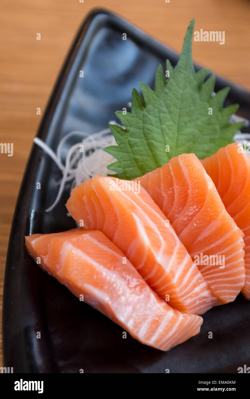 A dish of fresh salmon sashimi Stock Photo - Alamy