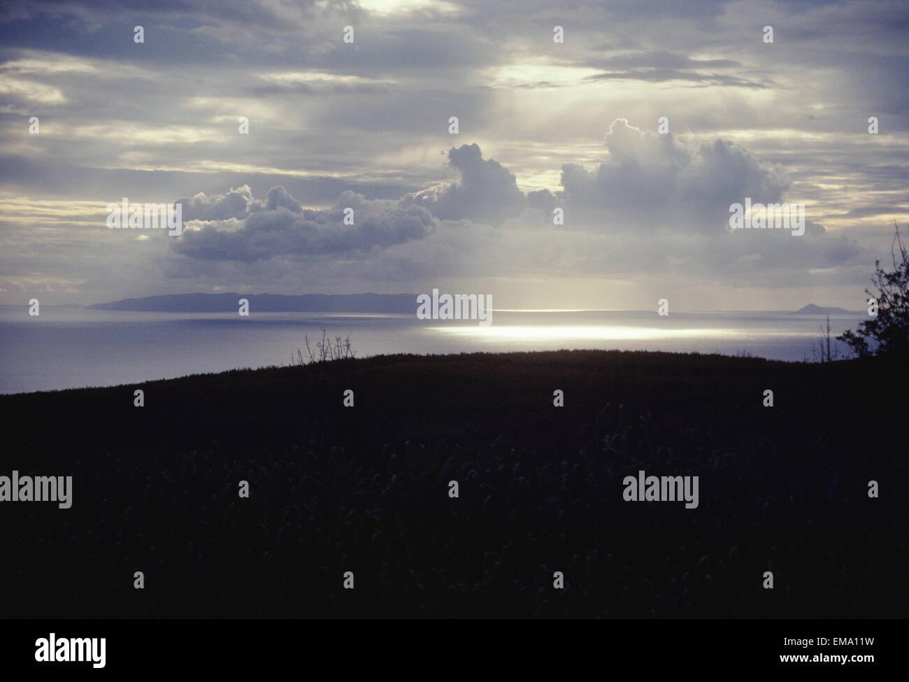 Hawaii, Sunset Over Niihau, From Kauai Stock Photo - Alamy