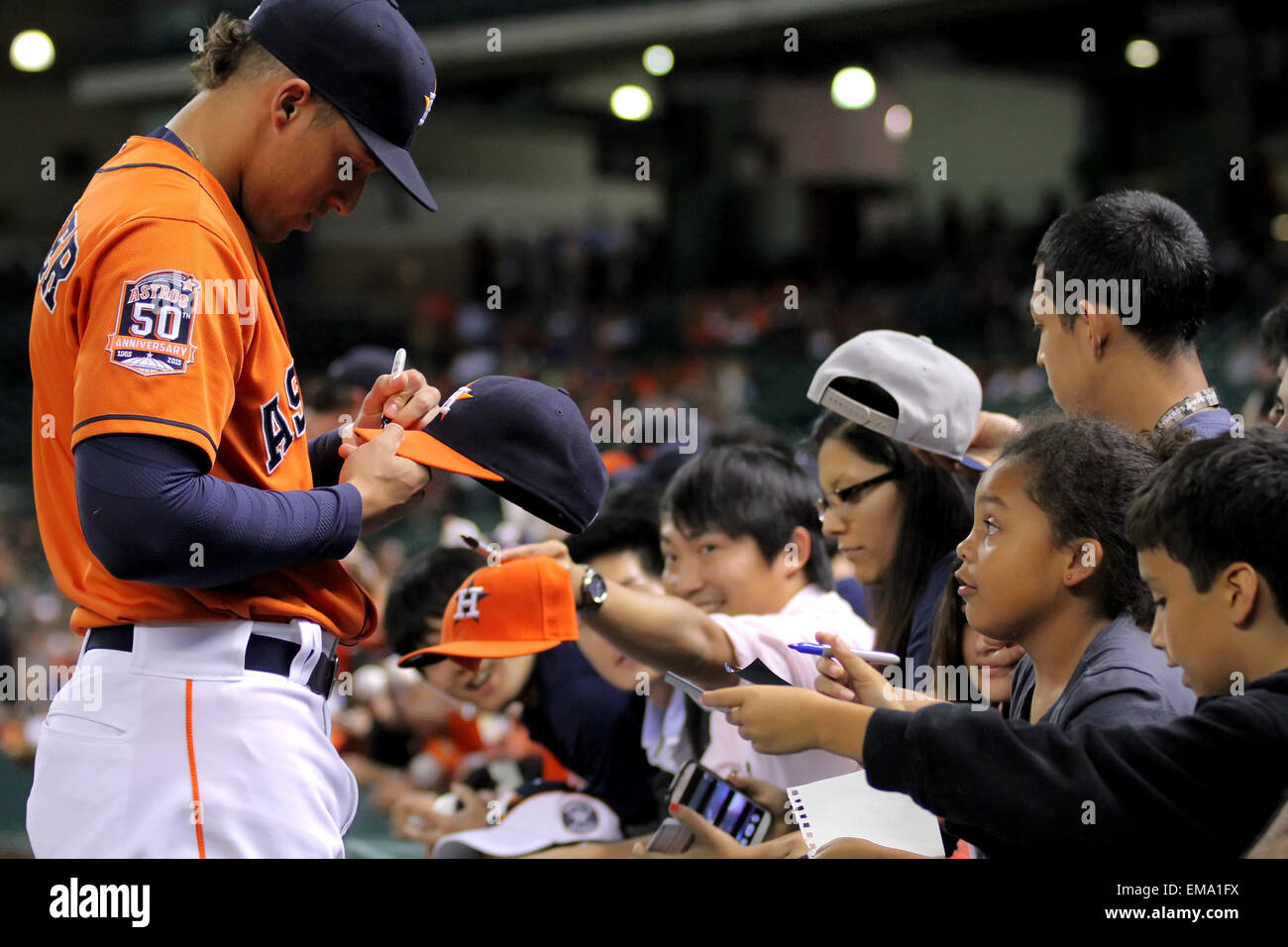 Houston, Texas, USA. 17th Apr, 2015. Houston Astros outfielder George ...