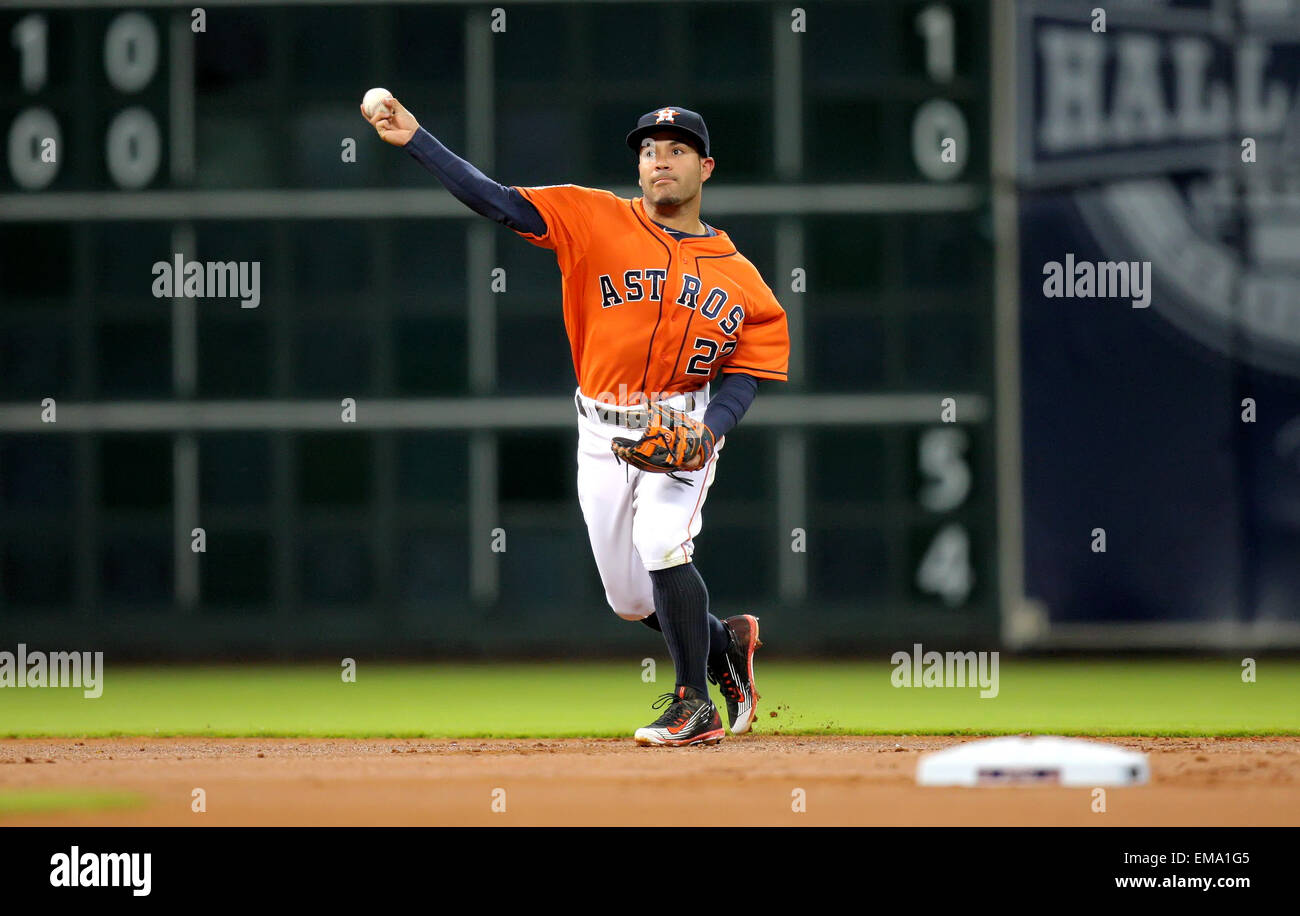Houston, Texas, USA. 17th Apr, 2015. Houston Astros infielder Jose ...