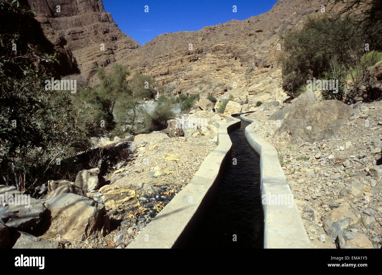 Mountains landscape. Wadi in Oman near Nizwa Stock Photo - Alamy
