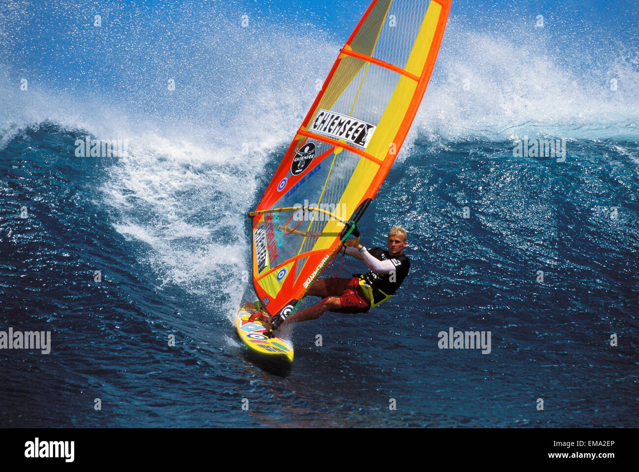 Hawaii, Maui, Jason Prior Glides Through Shimmering Translucent Wave ...