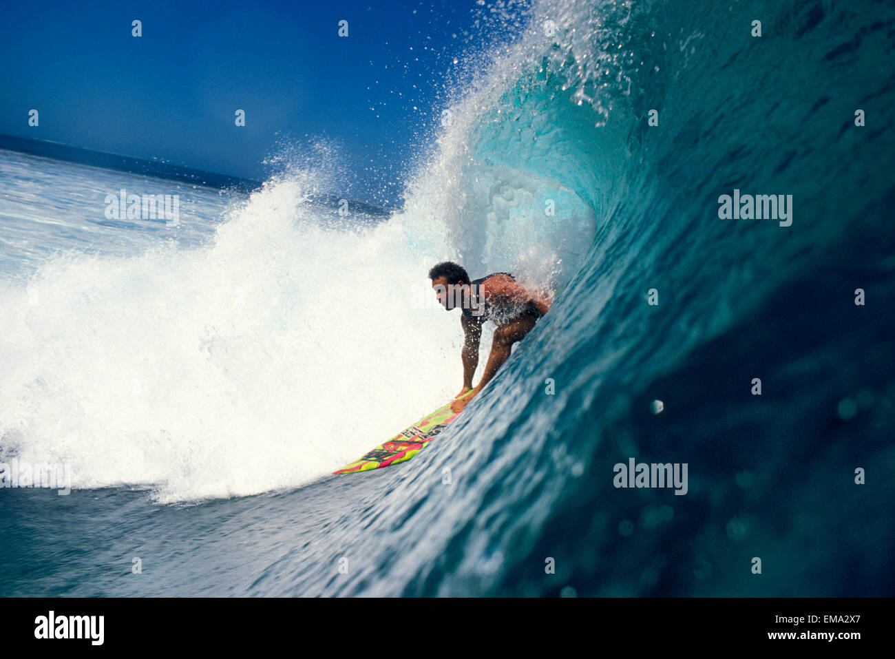 Surfer Johnny Boy Gomez, Surfs A Wave Close-Up Side Angle, Whitewash ...