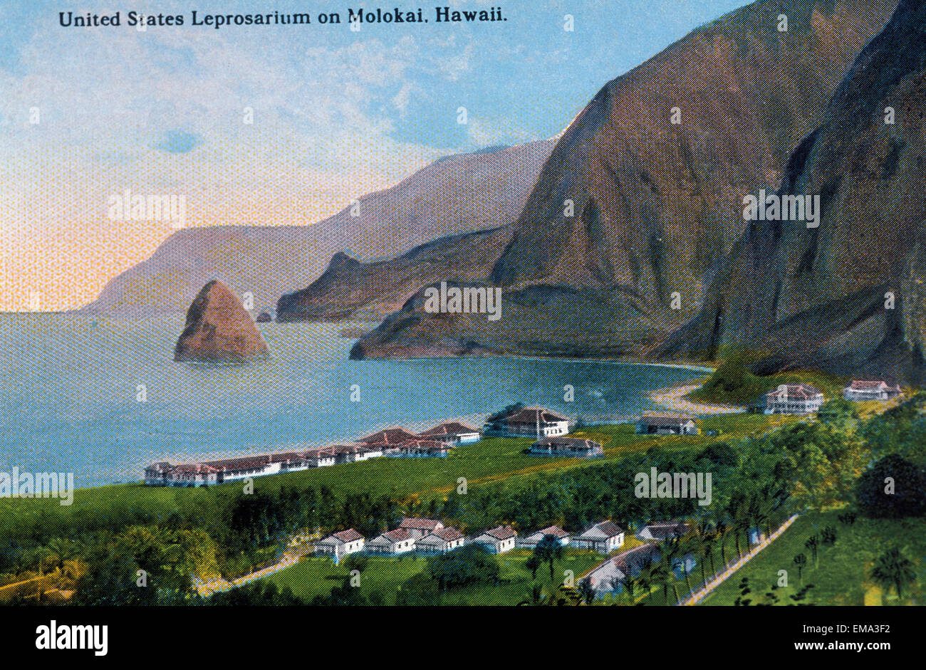 C.1910 Hawaii, Kalawao, U. S. Leprosy Colony Postcard Overview Near ...