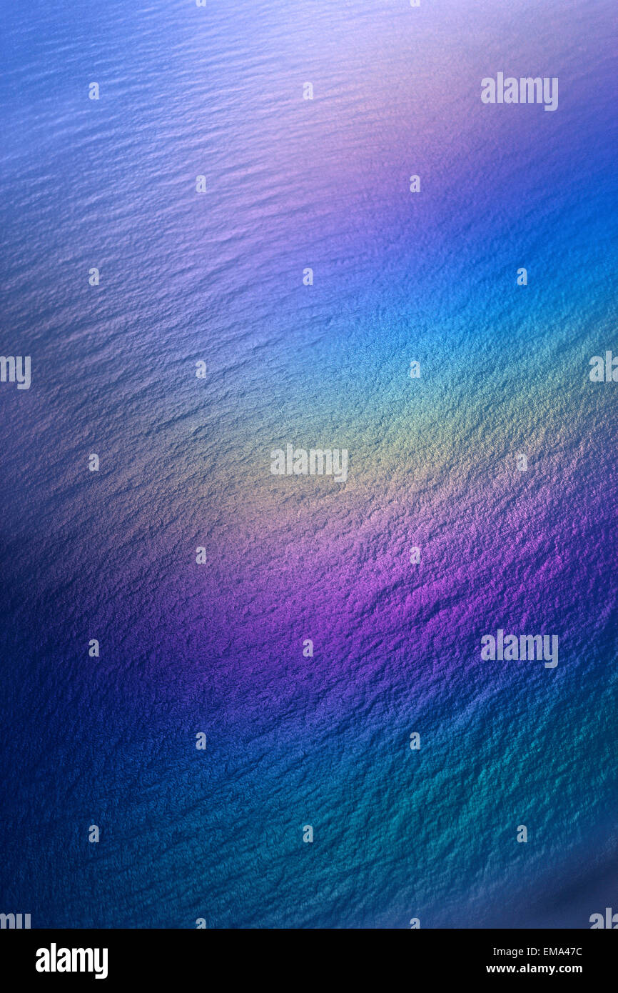 Hawaii, Rainbow Colors Over Water, Aerial Polarized Image A33E Stock ...