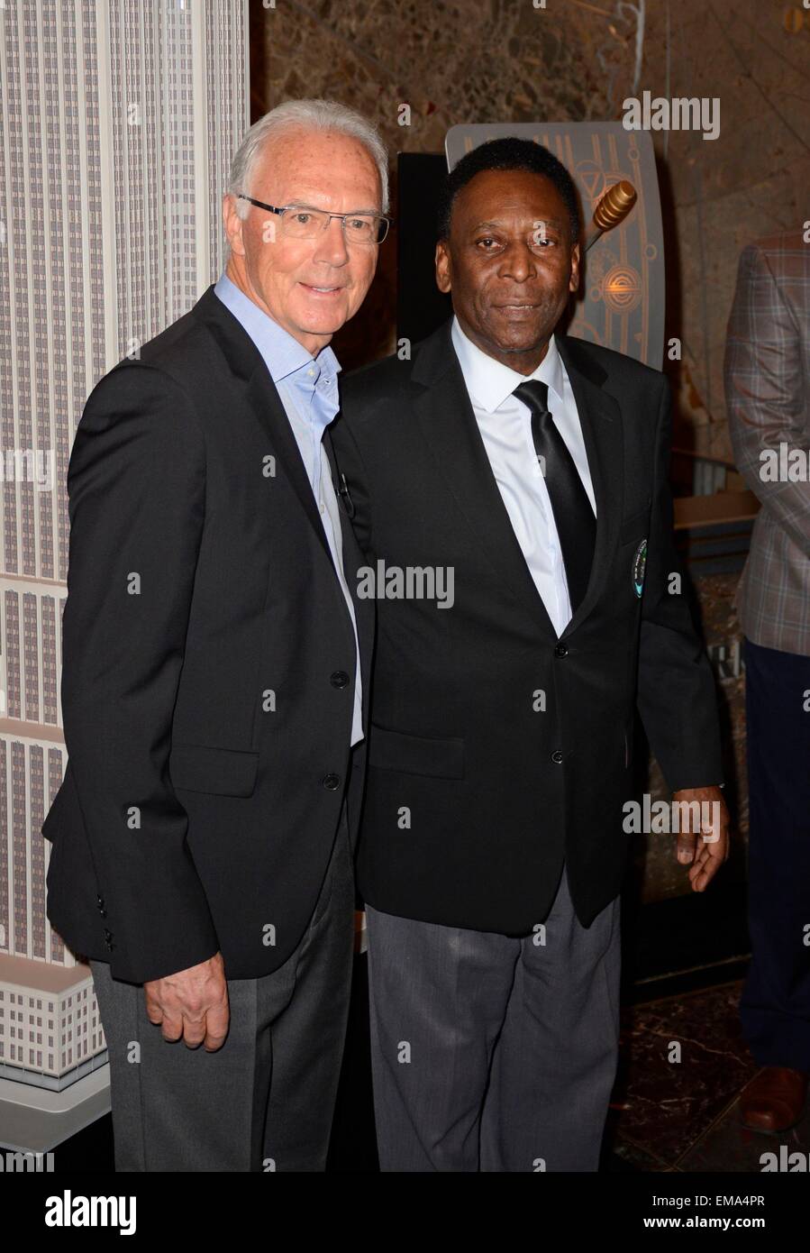 New York, NY, USA. 17th Apr, 2015. Franz Beckenbauer, Pele at a public ...