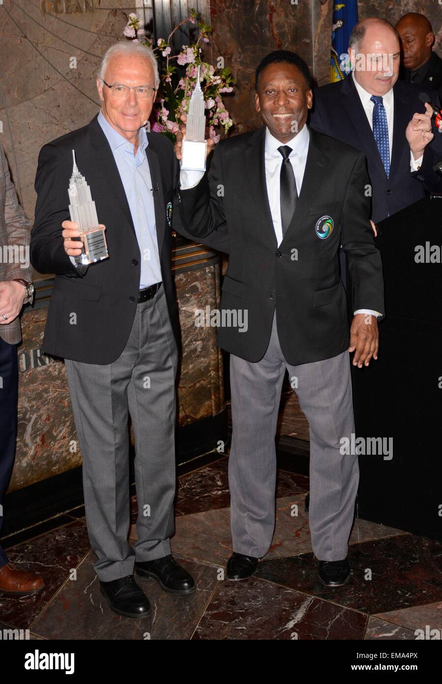 New York, NY, USA. 17th Apr, 2015. Franz Beckenbauer, Pele at a public ...
