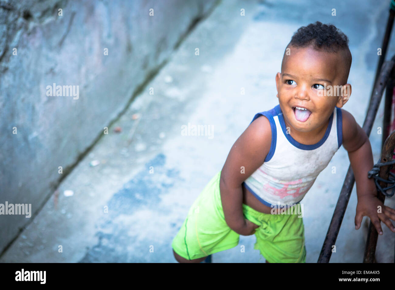 Havana, Cuba. 2nd Apr, 2015. Portrait of a young Cuban boy on his way ...