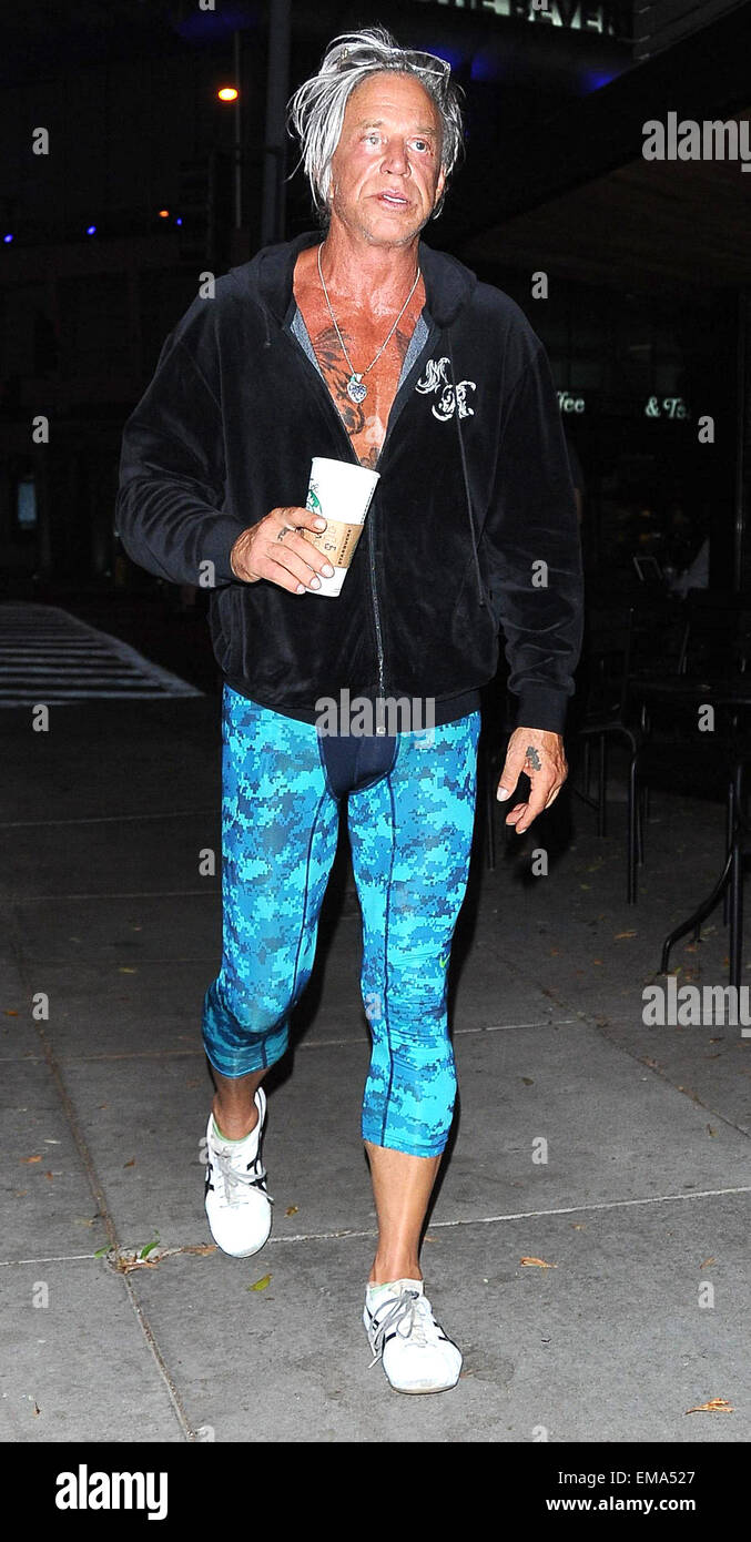 Mickey Rourke visits a Starbucks in West Hollywood Featuring: Mickey ...