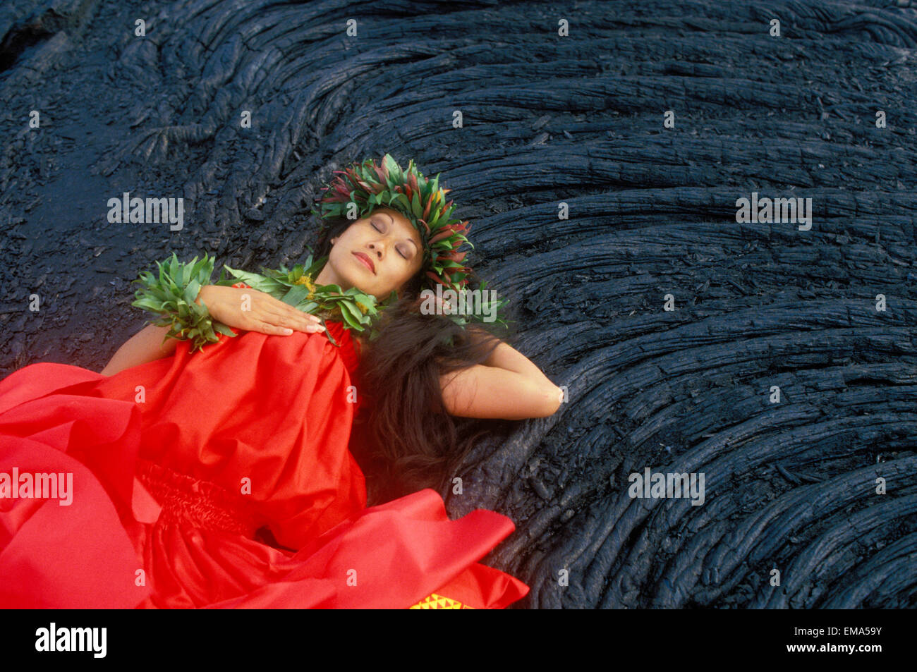 Hawaii, Big Island, Portrait Of Pele The Volcano Goddess Stock Photo ...