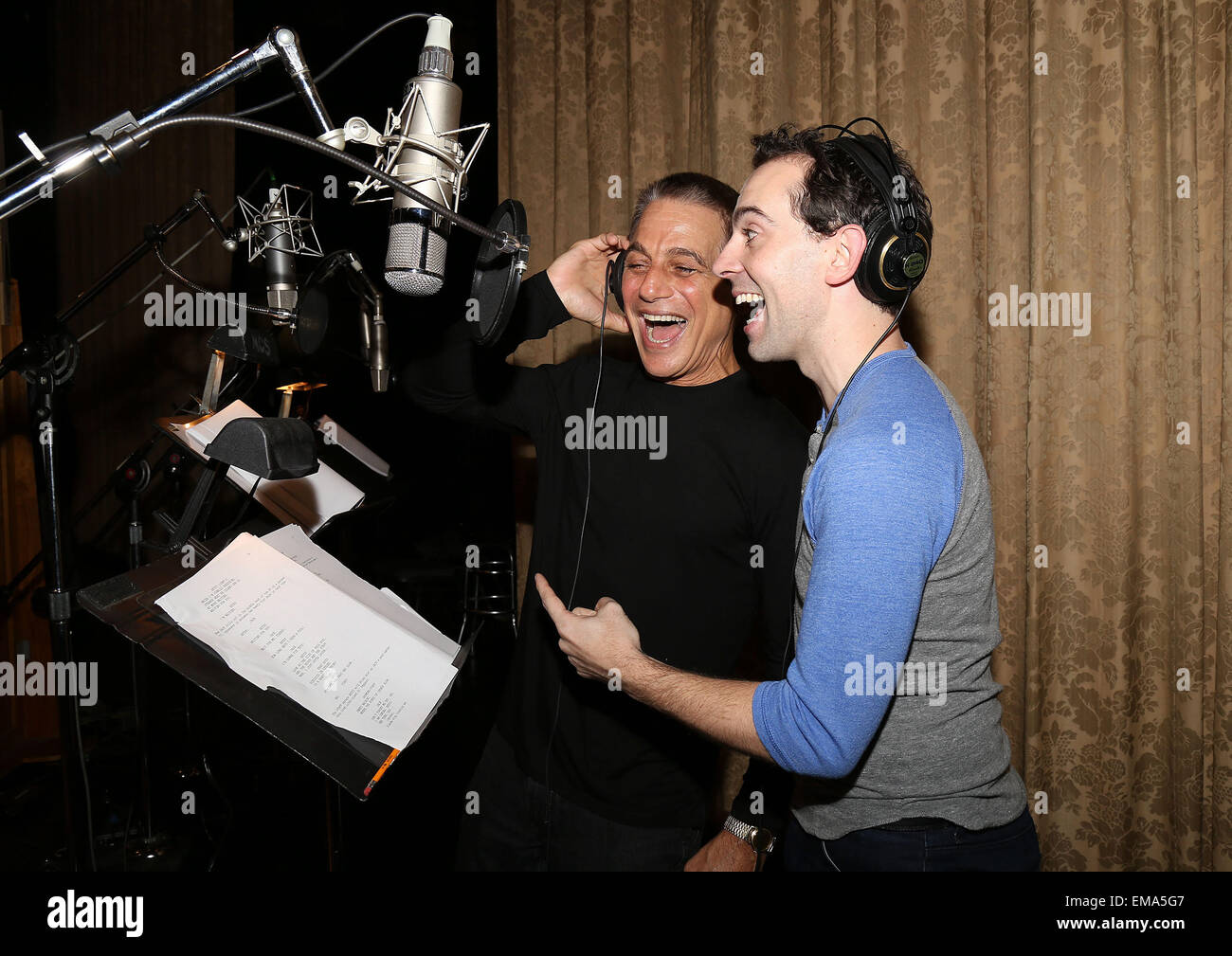 The recording session for Broadway's Honeymoon In Vegas, held at ...