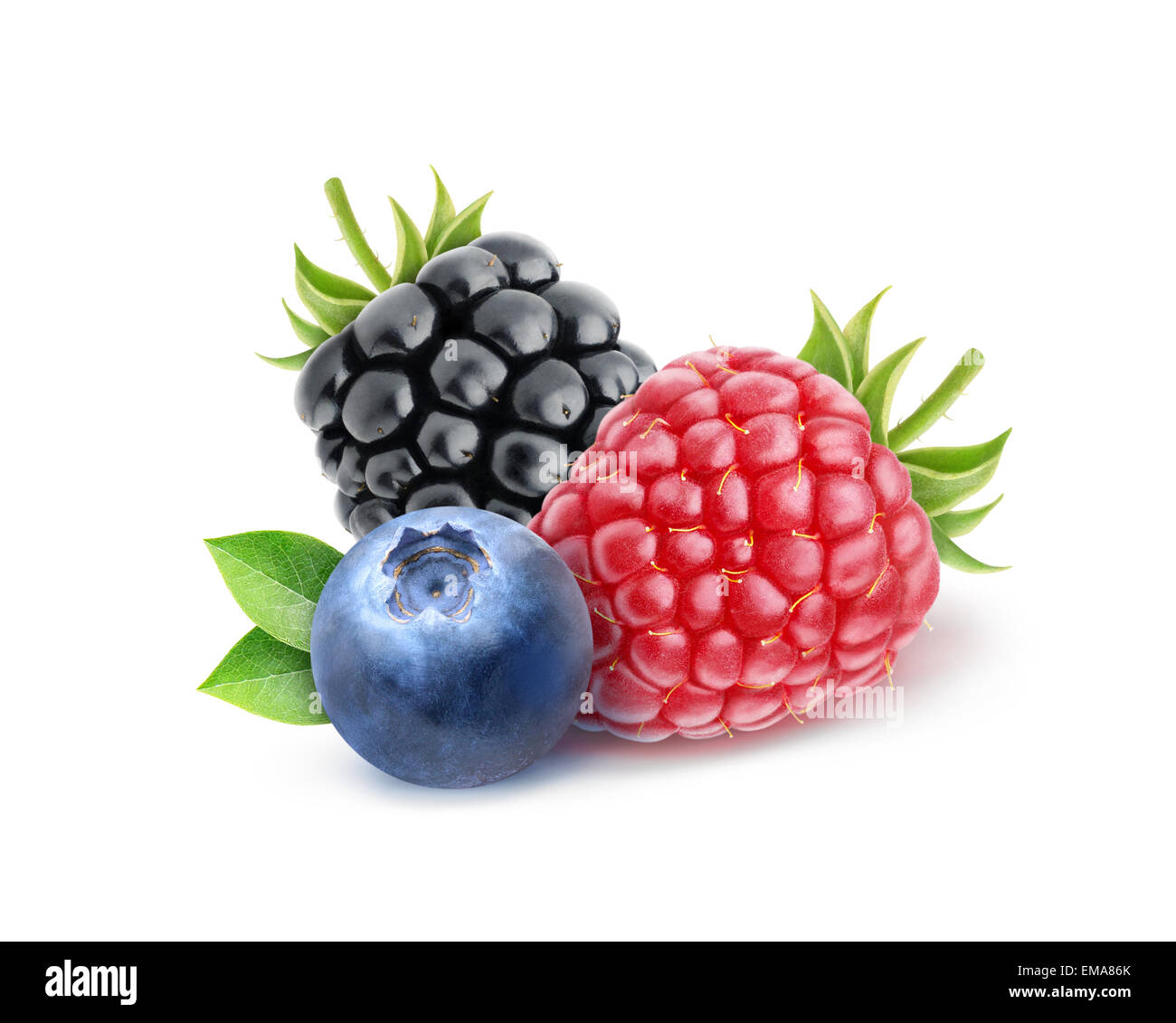 Fresh berries on white background Stock Photo - Alamy