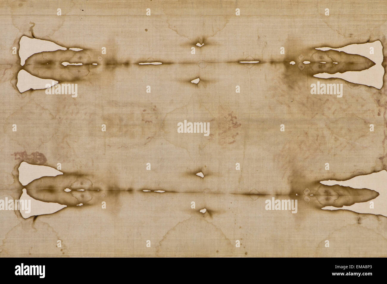 Torino, Italy. 18th April 2015. Central detail of the shroud with the ...