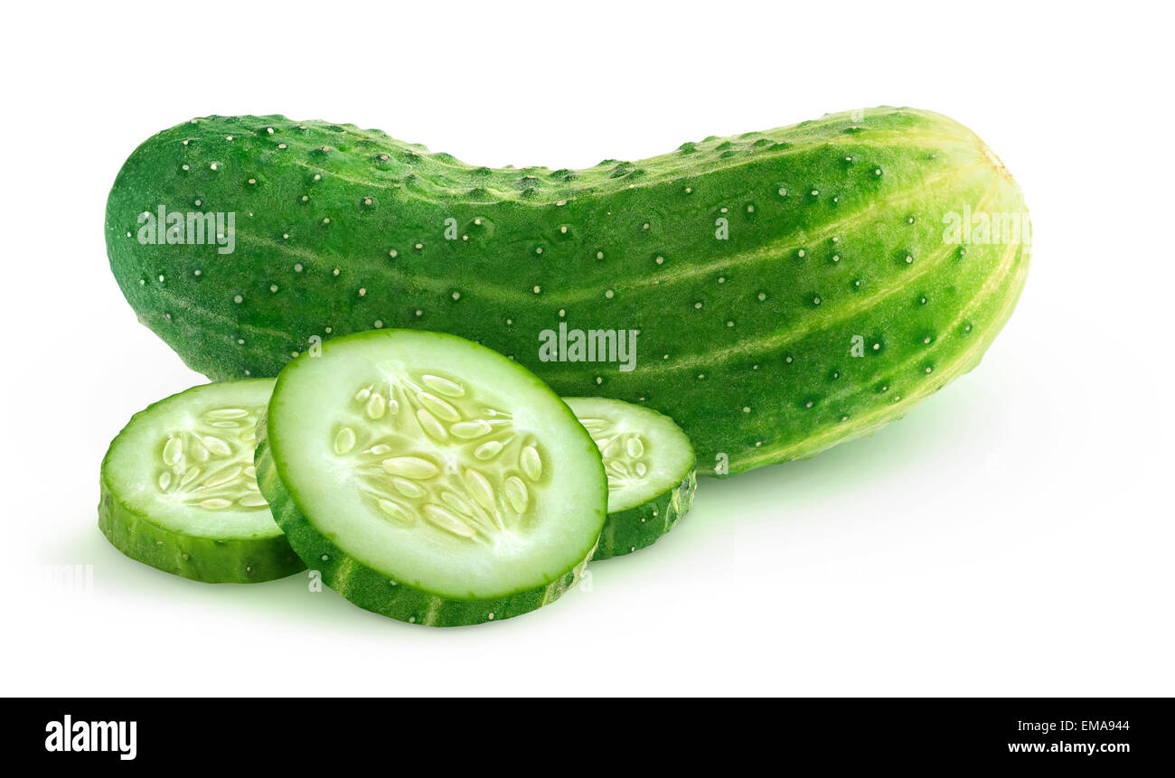 Fresh slices cucumbers on Cut Out Stock Images & Pictures - Alamy