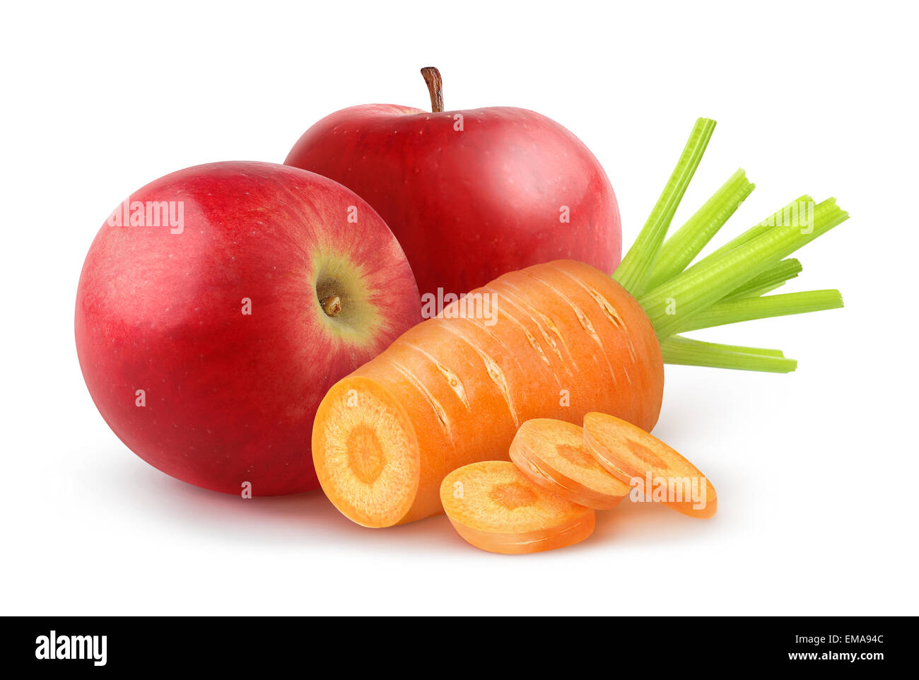 Red apples apple halves Cut Out Stock Images & Pictures - Alamy