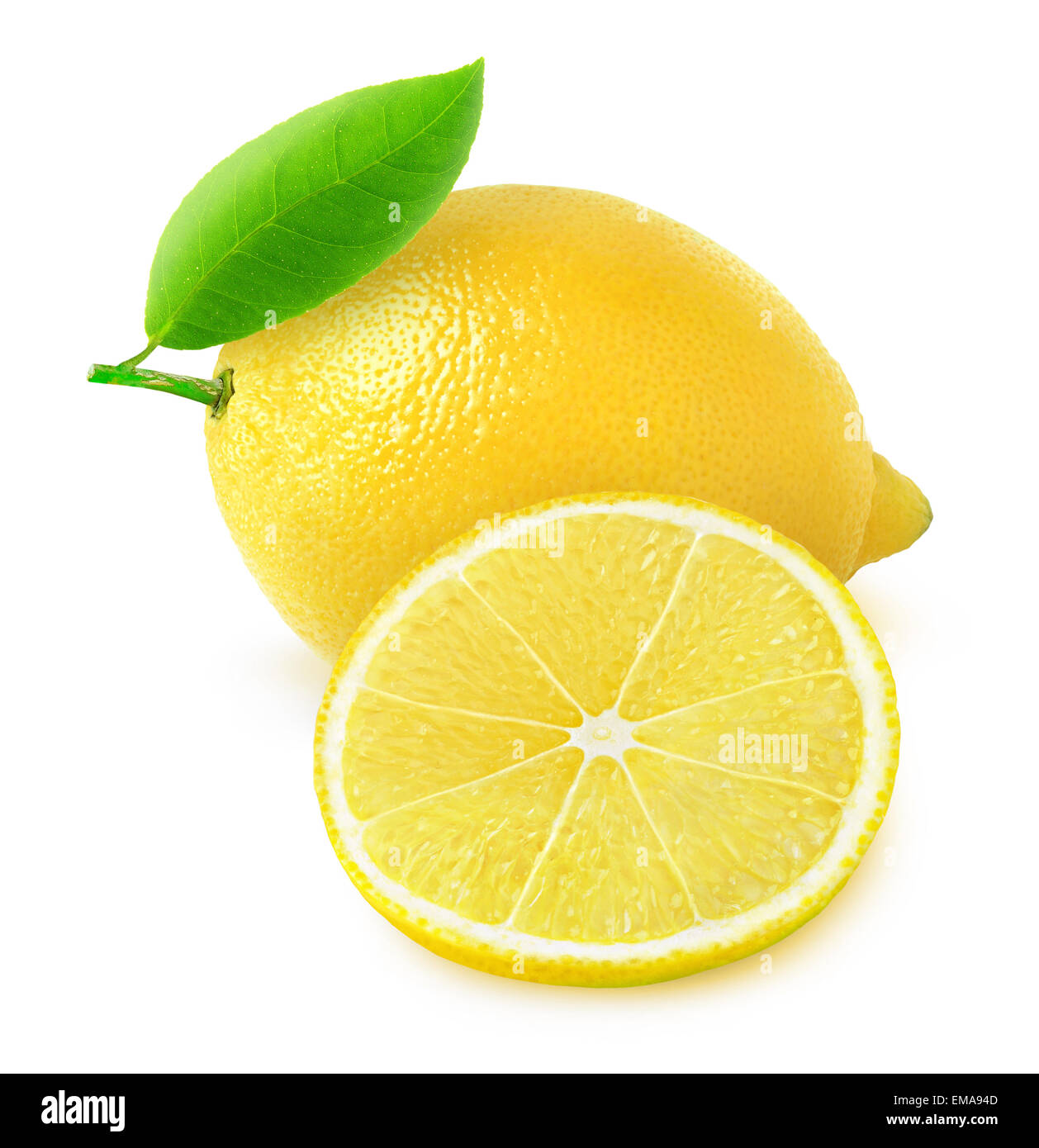Fresh lemon on white background Stock Photo - Alamy