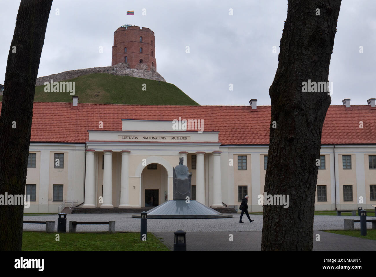 Statue of King Mindaugas with Gediminas tower behind, Vilnius ...
