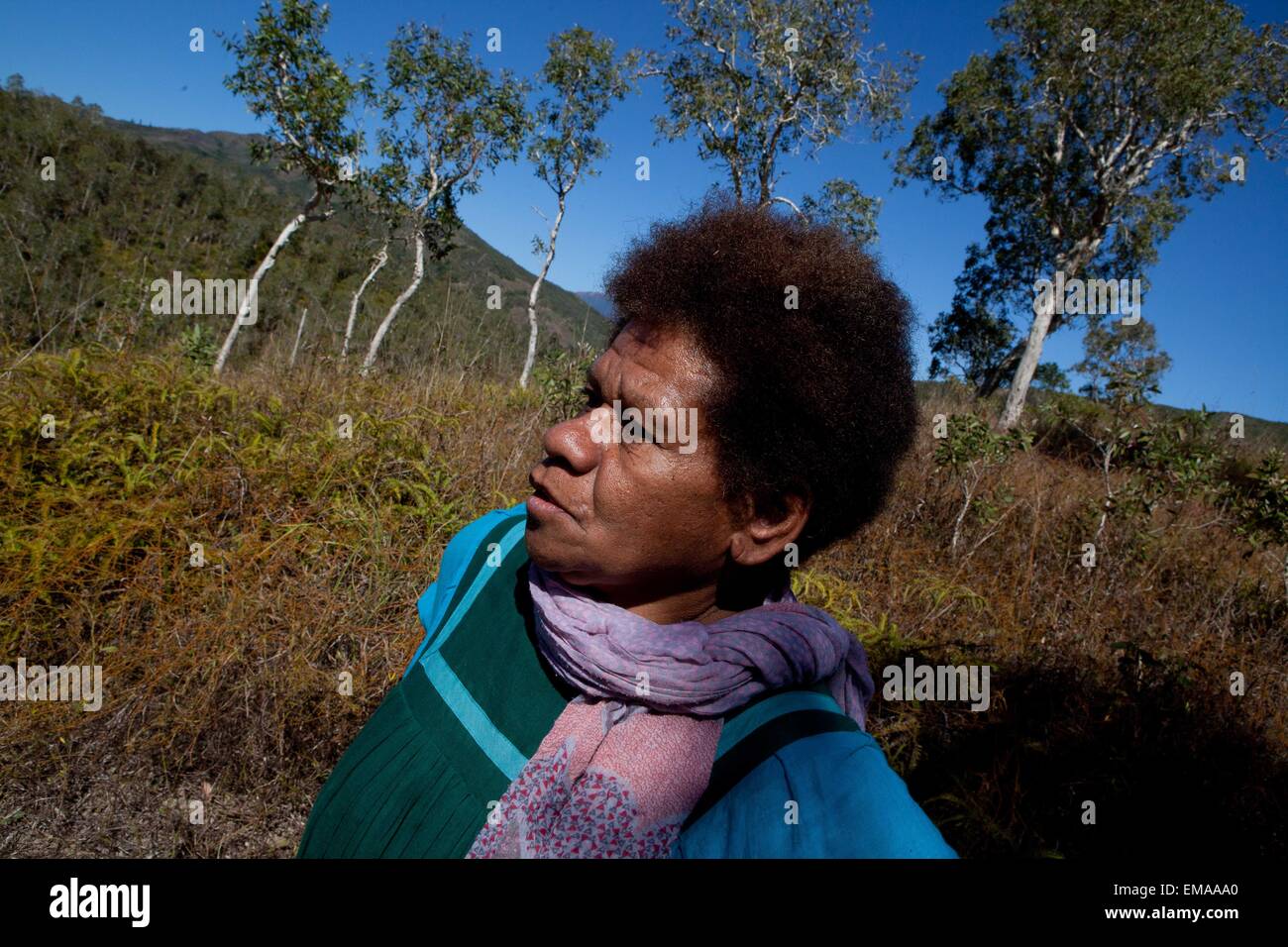New Caledonia, autosufficient Goopa Gohapin North Tribe, in Poya, woman ...