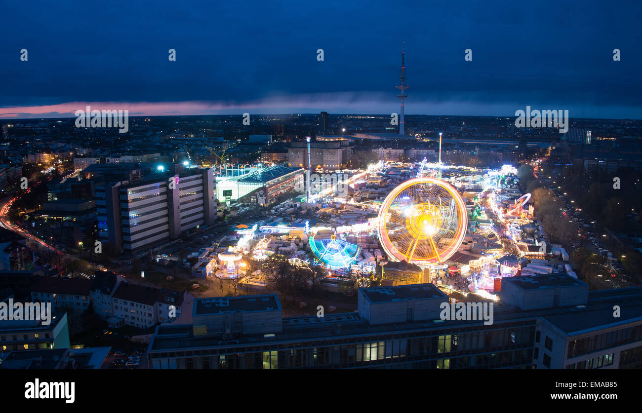 Hamburg, Germany. 17th Apr, 2015. View at the fun fair 'Hamburg Dom' in ...