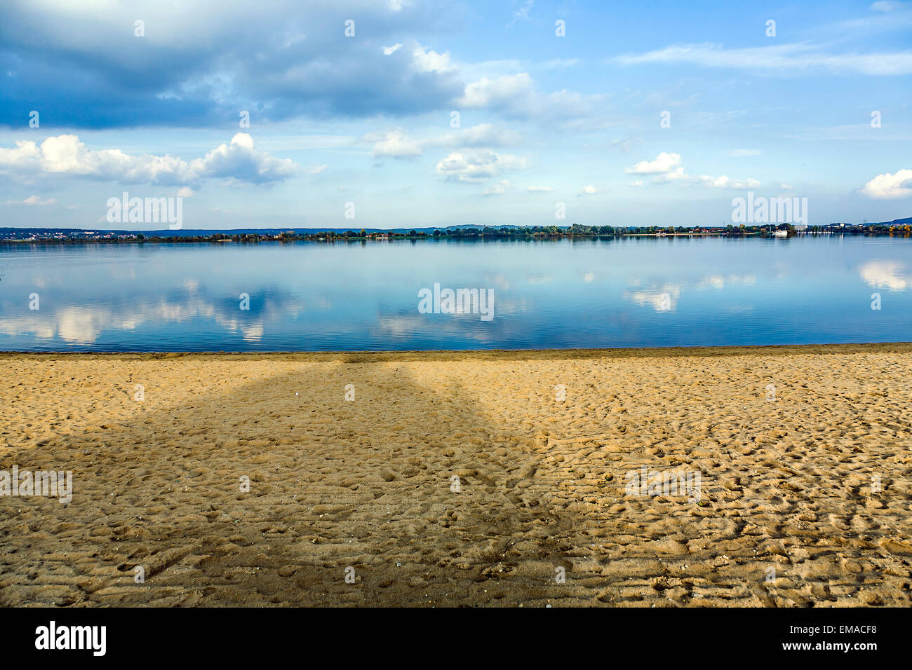 beautiful beach at altmuehl lake in Bavaria Stock Photo - Alamy