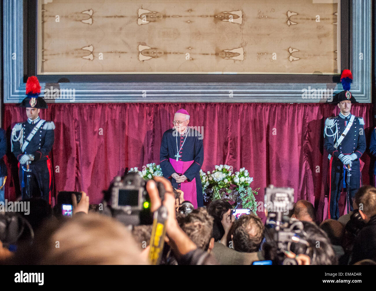 Turin, Italy. 18th April, 2015. St. John Square and Cathedral 18th ...