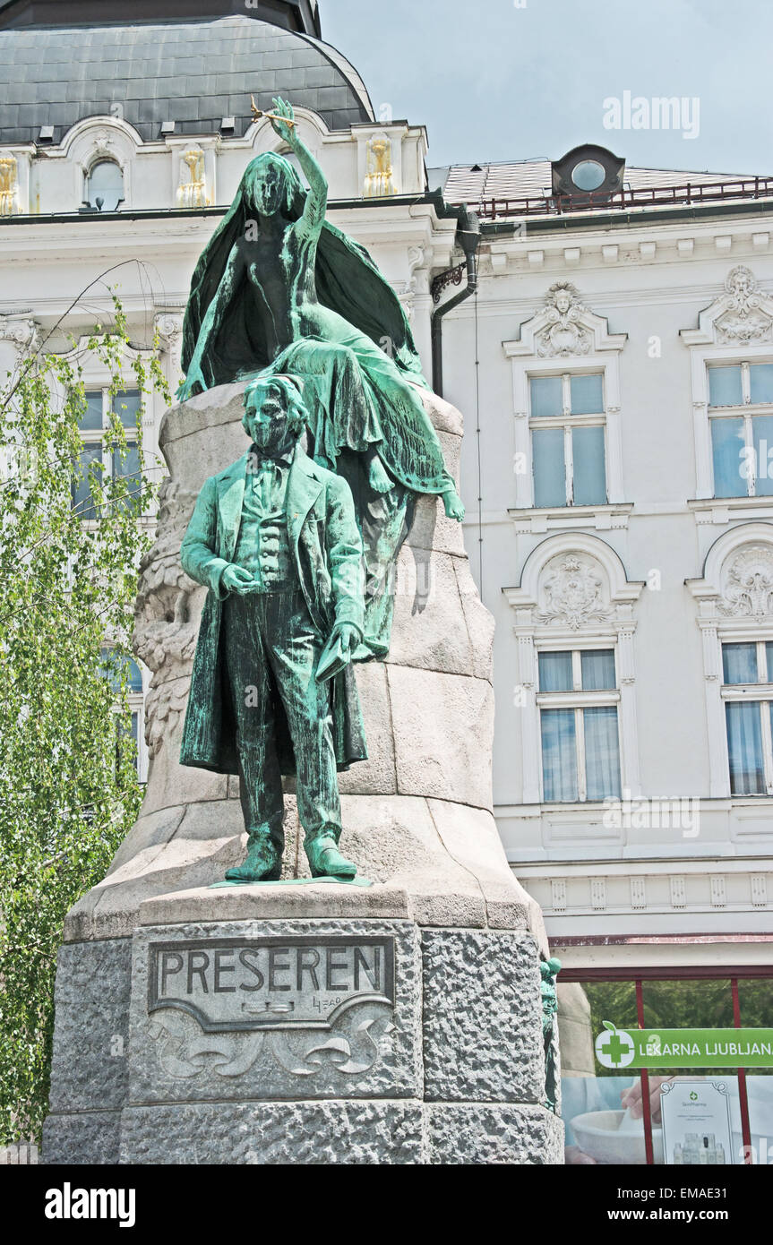Ljubljana, Poet Preseren Statue, in Preseren Square, Slovenia, Europe ...