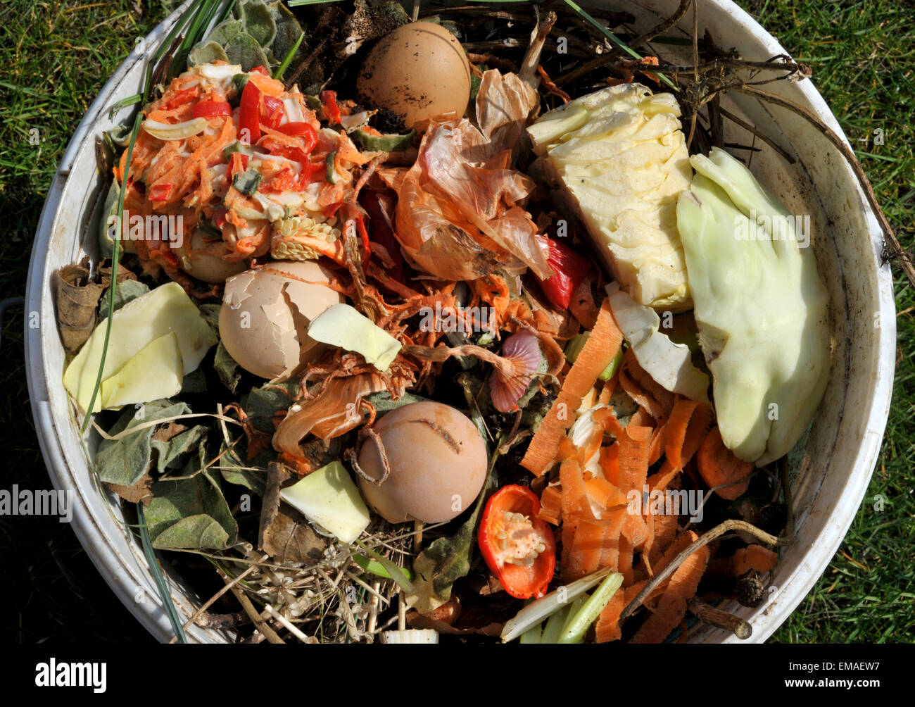 Vegetable, garden and kitchen waste for composting or adding to a ...
