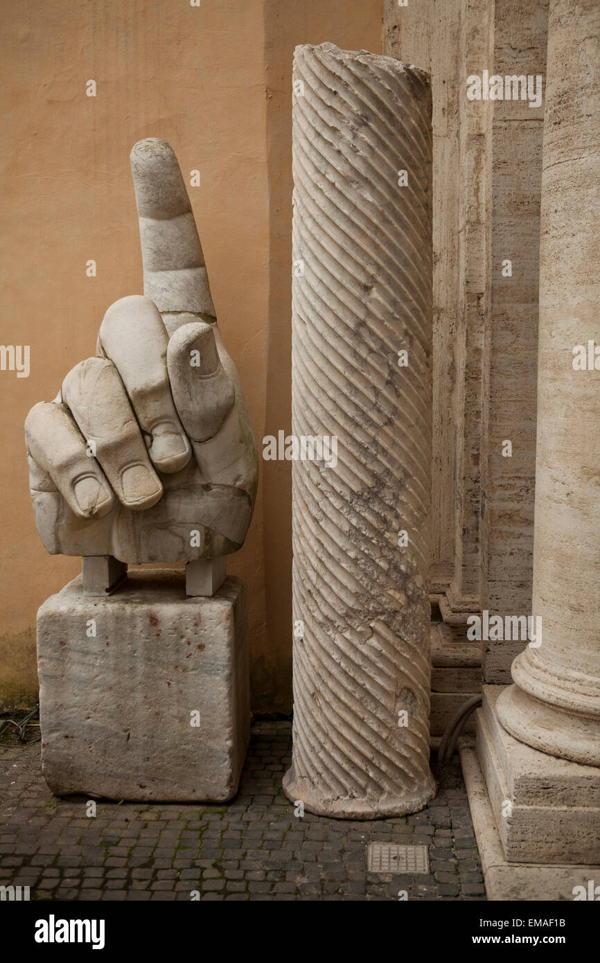 The hand of Emperor Constantine sculpture colossus, Courtyard of the ...