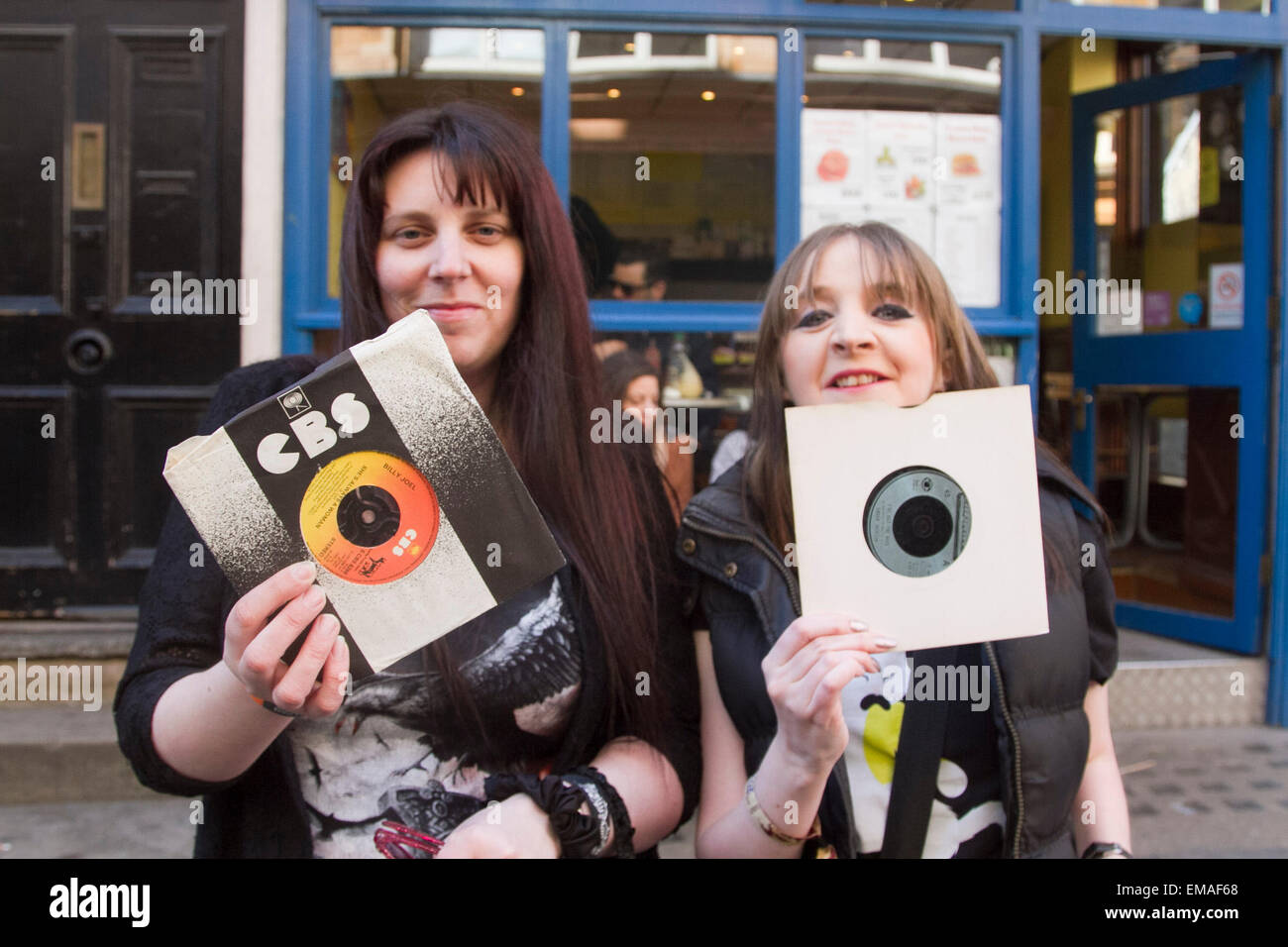 London, UK. 18th April 2015. Record Store day held in Soho London with ...