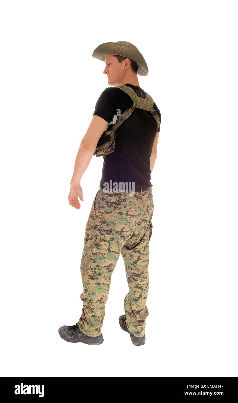 Armed man from back in uniform hi-res stock photography and images - Alamy
