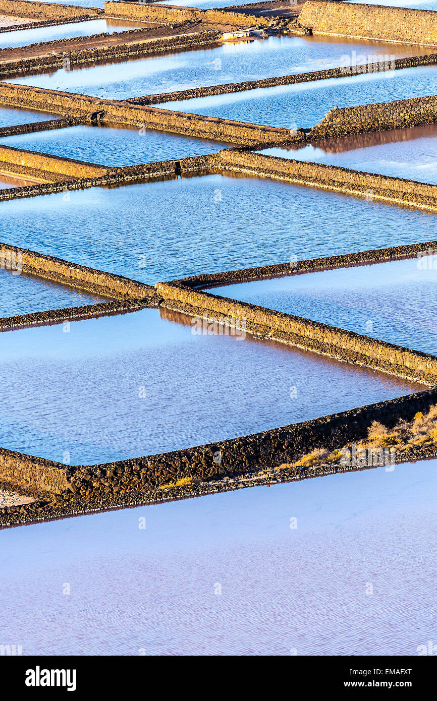 Salt refinery, Saline from Janubio, Lanzarote, Spain Stock Photo - Alamy