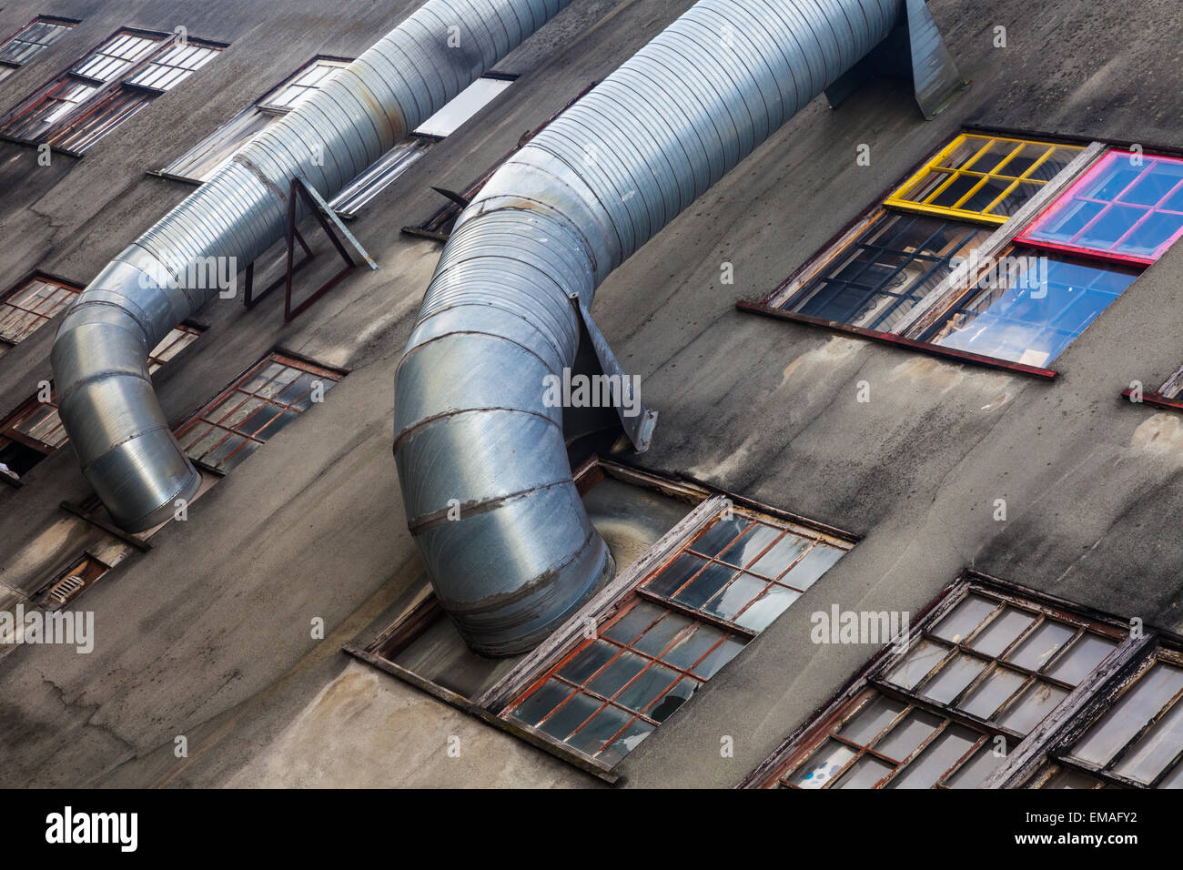 abstract view of the outside of an industrial warehouse in Vancouver ...