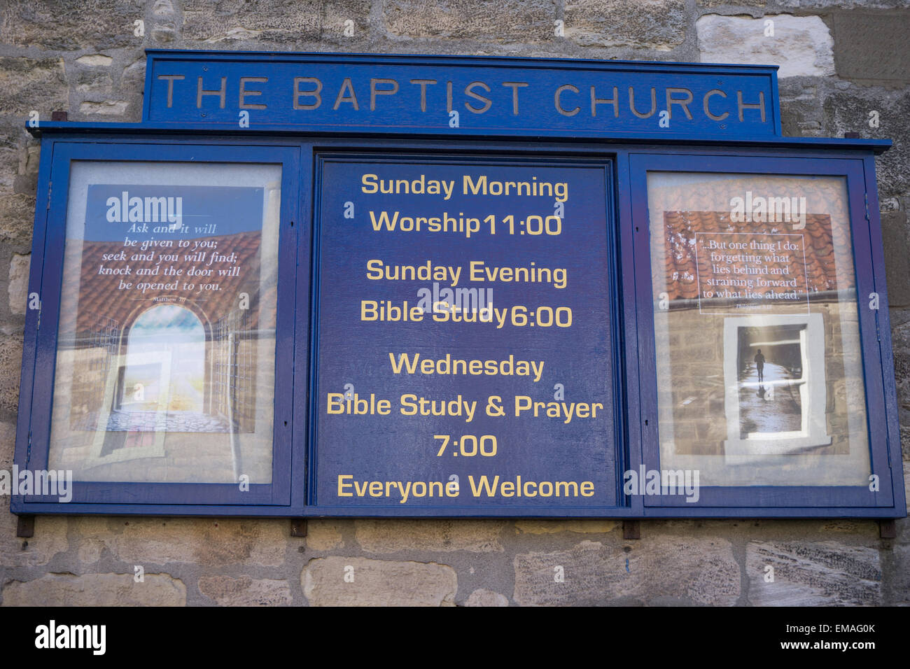 Baptist Church Notice Board Stock Photo - Alamy