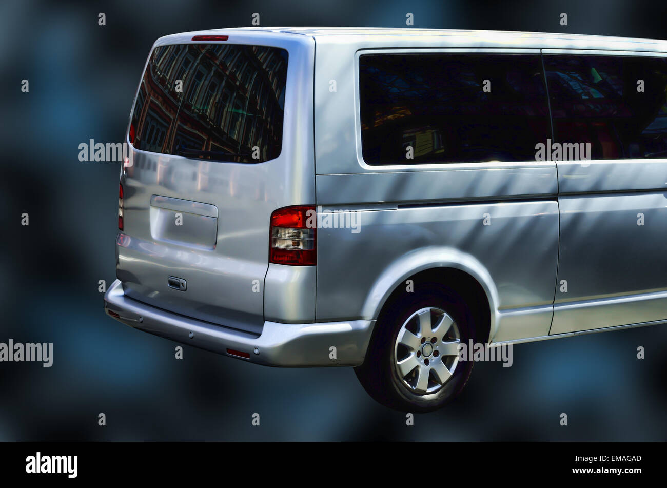 Silver Passenger Van Stock Photo - Alamy