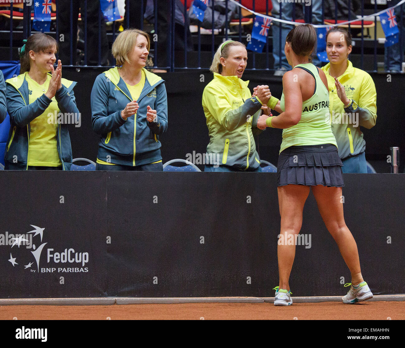 Den Bosch, Netherlands. 18th April, 2015. Maaspoort, Fedcup Netherlands ...