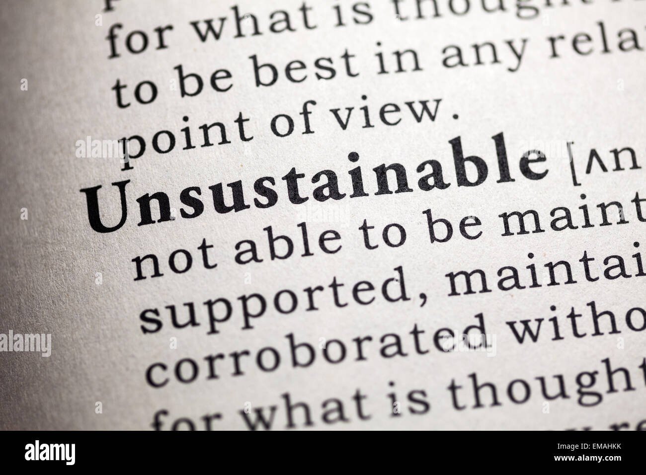 Fake Dictionary, Dictionary definition of the word Unsustainable Stock ...
