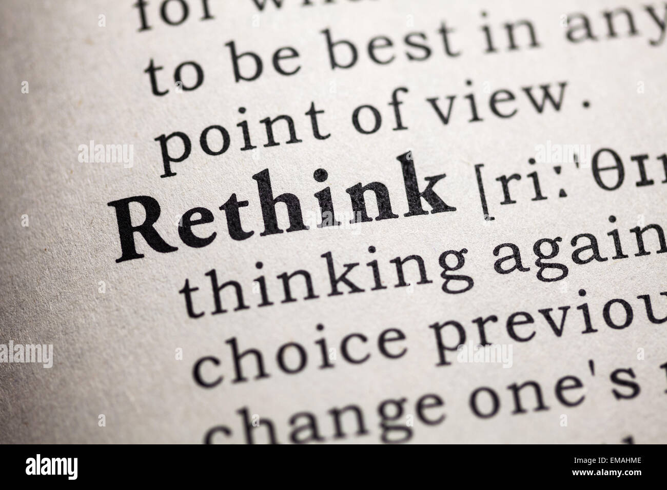 Rethink word hi-res stock photography and images - Alamy