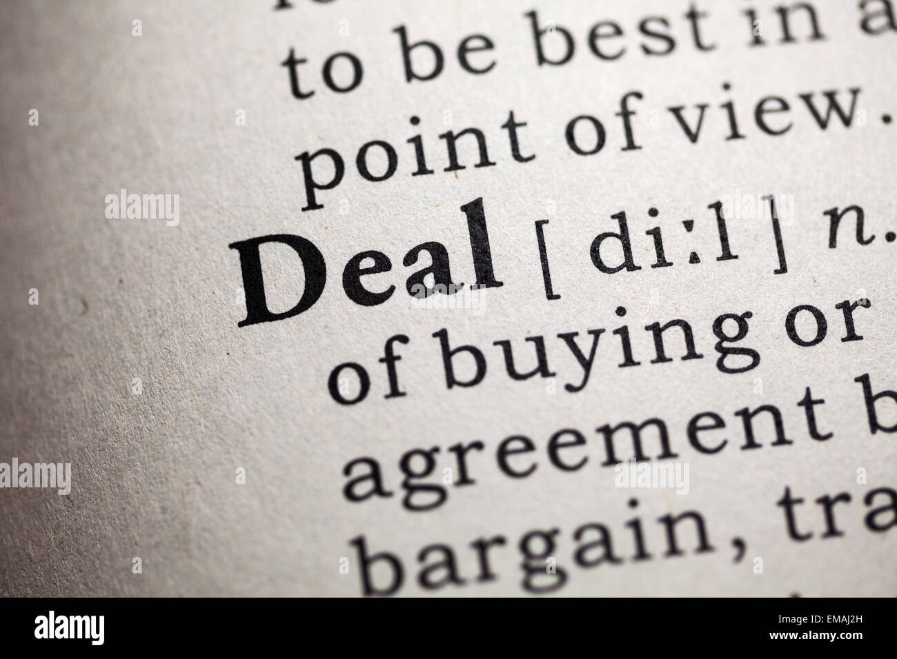 Fake Dictionary, Dictionary definition of the word deal Stock Photo - Alamy